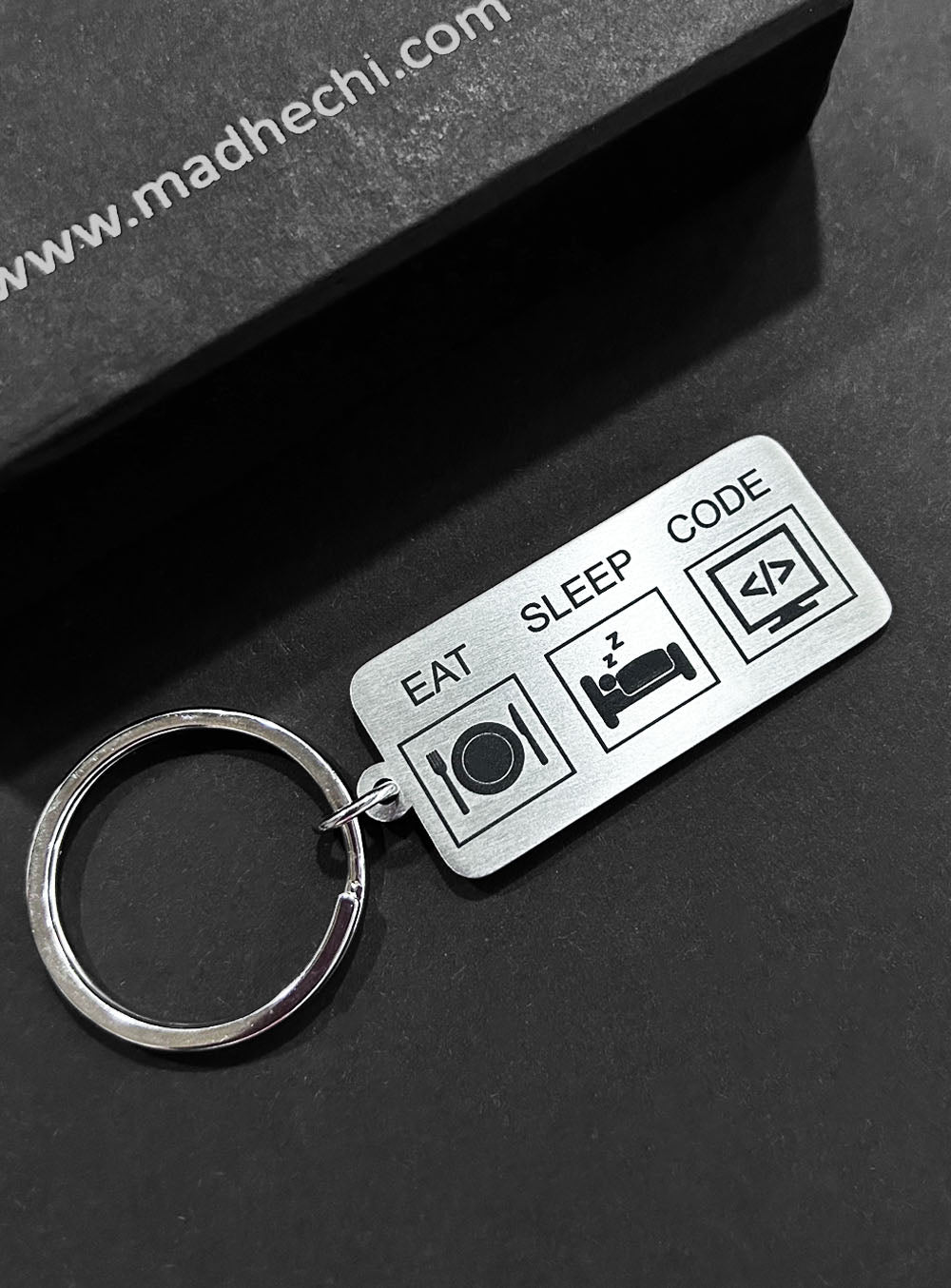 Shop Unique Eat Sleep Code Keychain | Madhechi